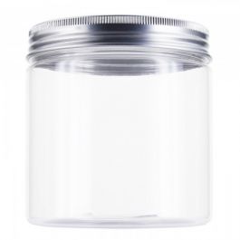 500ml / 17 OZ CLEAR PET JAR W/ SILVER ALUMINIUM CAP (240) Carton